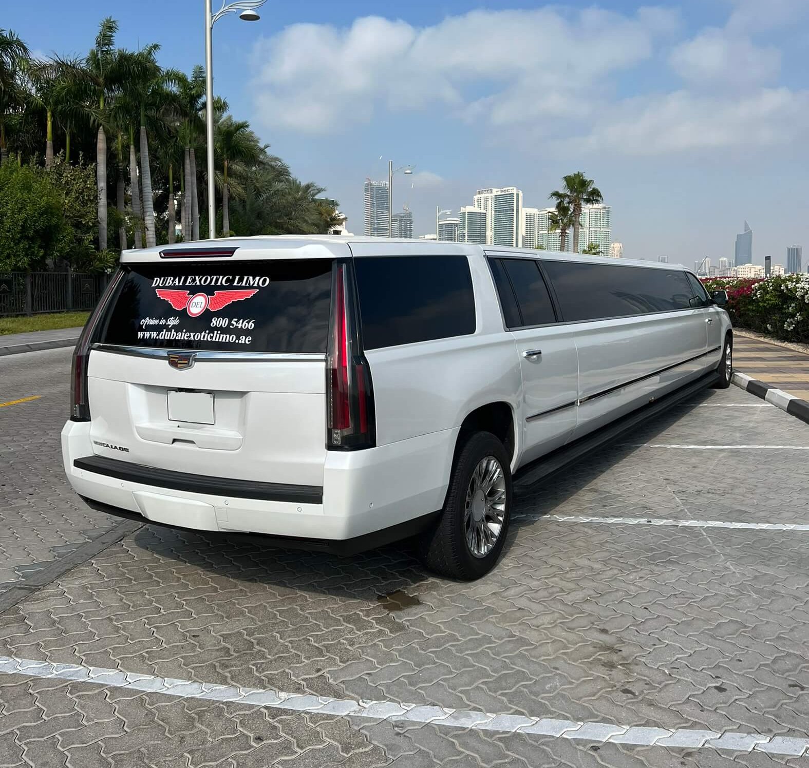 White Panther |Dubai Exotic Limo | Limo Rental|